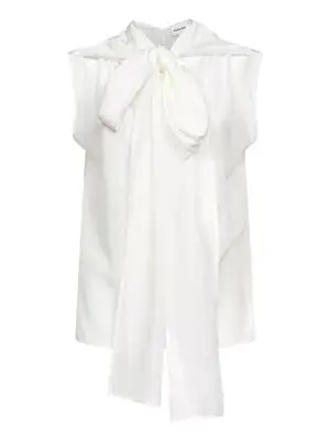 P.a.r.o.s.h Tie-neck Sleeveless Top - White