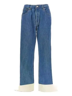 B Sides Customised Levi's Reworked Slouch Cotton Jeans - Blue