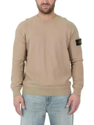 Stone Island Logo-patch Textured Sweater - Neutrals