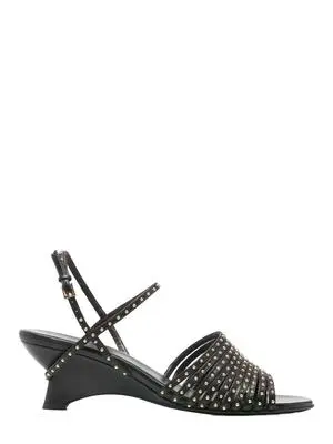 Khaite Studded Strappy Sandals - Black