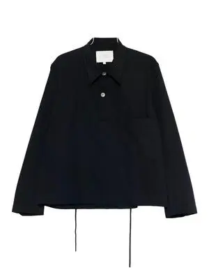 Studio Nicholson Drawcord-hem Chest-pocket Shirt - Blue