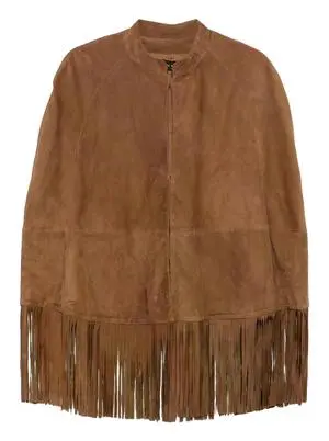 Federica Tosi Fringed Leather Gilet - Brown