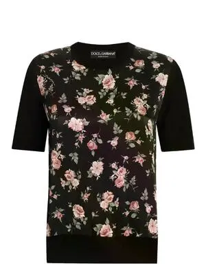 Dolce & Gabbana Floral Print T-shirt - Black