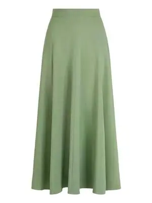 Oscar De La Renta Georgette Flared Maxi Skirt - Green