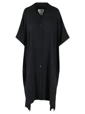 MAISON MARGIELA Pointed-collar Button Midi Dress - Black