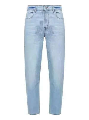 7 For All Mankind Faded Wash Denim Jeans - Blue