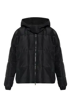 Emporio Armani Hooded Padded Coat - Black