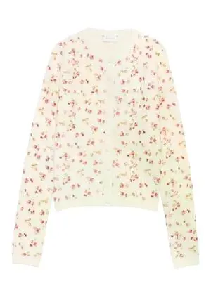 Magda Butrym Floral Print Cardigan - Neutrals