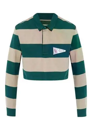 Emporio Armani Striped Polo Top - Green