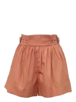 Ulla Johnson Jodi Belted Poplin Shorts - Orange