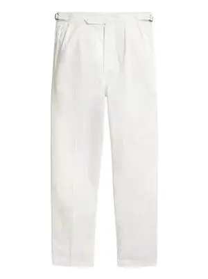 Polo Ralph Lauren Button Pleated Twill Trousers - White