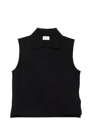 Saint Laurent Button-up Polo Top - Black