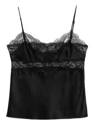 NILI LOTAN Felicie Lace-detail Top - Black