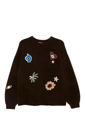 ALEMAIS Maroc Embroidered Sweater - Brown