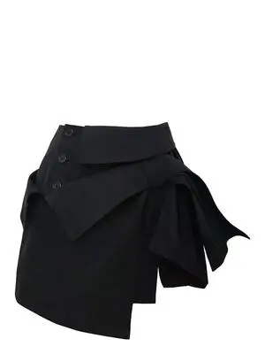 Rokh Layered Mini Skirt - Black