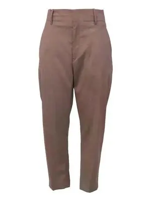 ISABEL MARANT VINTAGE Cropped Wool Trousers - Brown