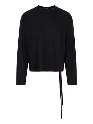 ANN DEMEULEMEESTER Tie-detail T-shirt - Black
