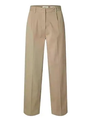 SELECTED Pleated Straight Leg Trousers - Neutrals
