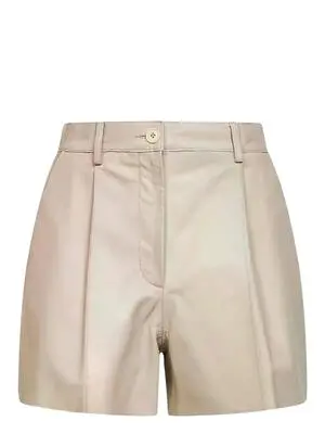 P.a.r.o.s.h Pleated Leather Shorts - Neutrals