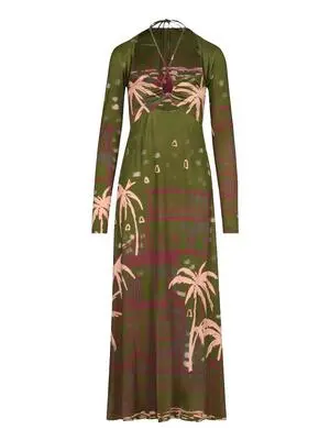 Johanna Ortiz Eternal Tropical Ankle Dress - Green