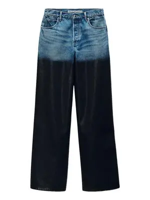 Alexander Wang Surge Coated Wide Leg Jeans - Blue