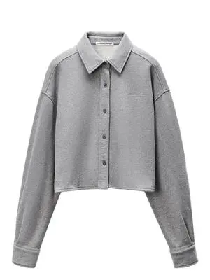 Alexander Wang Cropped Button-down Shirt - Grey