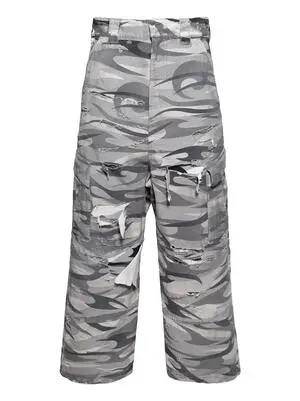 Balenciaga Large Camouflage Cargo Pants - Grey