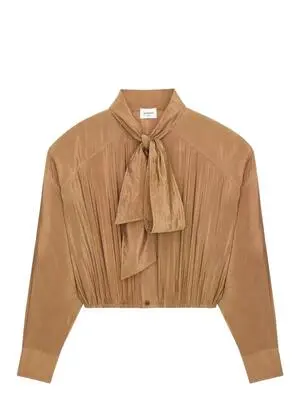 SAINT LAURENT Lavallière Tie-Neck Blouse