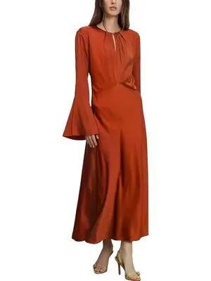 Veronica Beard Ezri Midi Dress - Orange