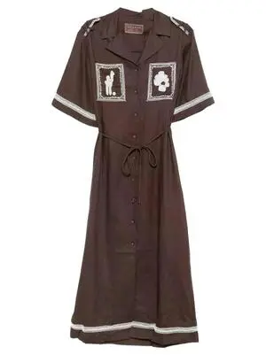 ALEMAIS Leandra Maxi Shirt Dress - Brown