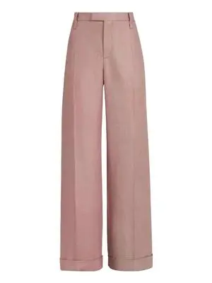 Brunello Cucinelli Diagonal Flared Trousers - Pink