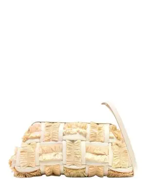 THEMOIRE Bios Fringed Clutch - Neutrals
