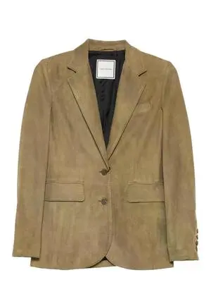 Tagliatore Buttoned Leather Jacket - Green