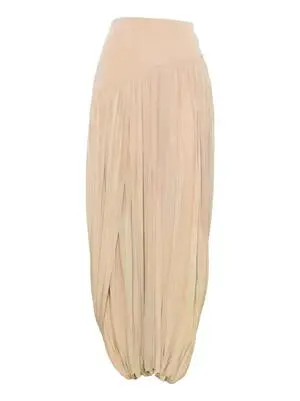 FERRAGAMO Pleated Ruffle-hem Maxi Skirt - Neutrals