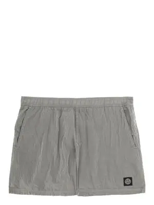 Stone Island Swimsuit With Logo Patch - Grey