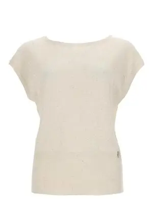 Herno Sequined T-shirt - Powder