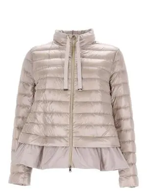 Herno Down Jacket With Ruffles Pink