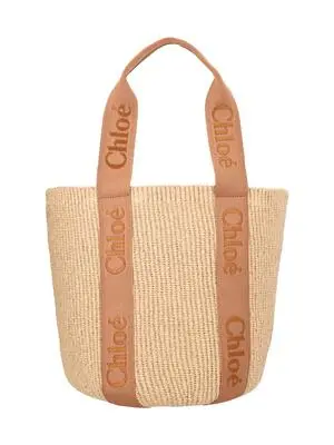 Chloé Large Woody Basket Bag - Beige