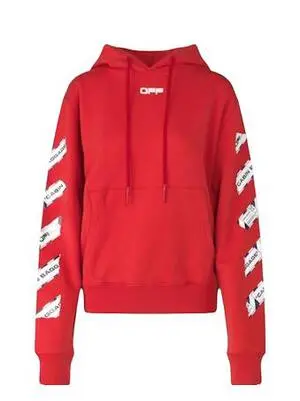 Off-White Airport Tape Diag Hoodie - Red