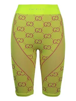 Gucci Monogram Jacquard Biker Shorts - Bright Yellow