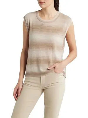 CITY BLUES Sleeveless Knit Top With Wrapped Back - Latte