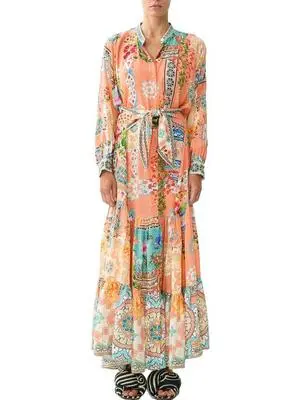Camilla Tiered Shirtdress With Waist Tie - Meet Me In Mallorca