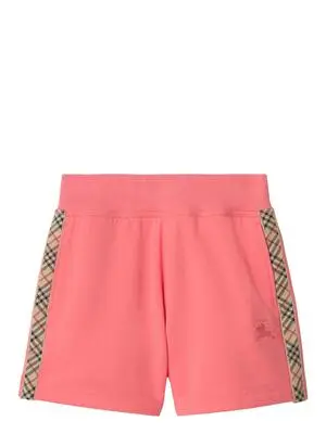 Burberry Check Trim Cotton Shorts - Pale Hibiscus