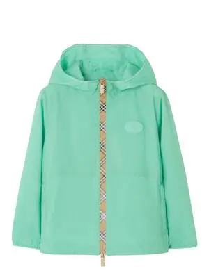 Burberry Checker-tape Nylon Hooded Jacket - Light Mint