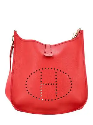 HERMES Evelyne Bag Clemence Gm - Rouge Vif