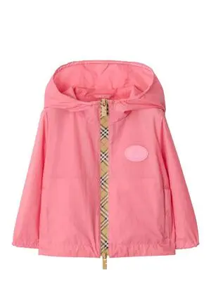 Burberry Checker-tape Nylon Hooded Jacket - Flamingo Pink