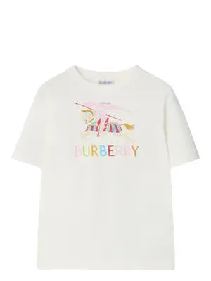 Burberry Multicolour Ekd Cotton T-shirt - Chalk White