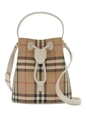 Burberry Mini Check Bucket Bag - Archive Beige/soap Beige