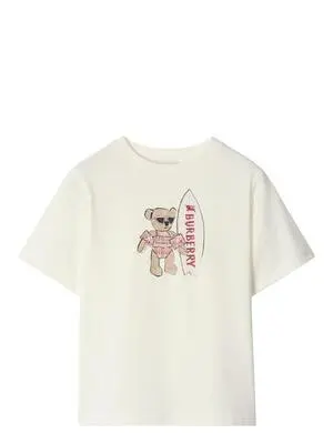Burberry Surfer Bear Cotton T-shirt - Chalk White