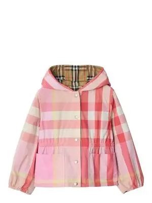 Burberry Reversible Check Nylon Hooded Jacket - Strawberry Pink